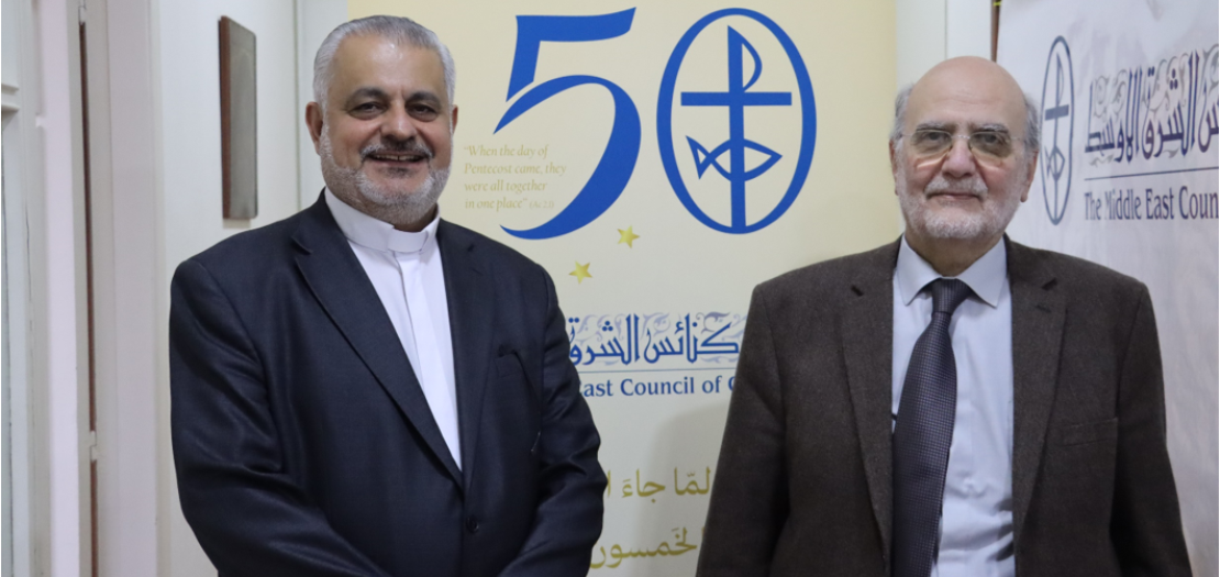 Fr. Rif’at Bader visits MECC Secretary General Dr. Michel Abs in Beirut ...